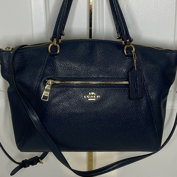 Coach | Bags | Coach Navy Blue Leather Tote Bag | Poshmark